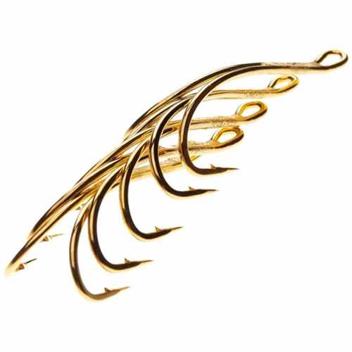 Ahrex Hr420 Gold Double #10 Hooks Gold Long Shank(Slightly Curved)